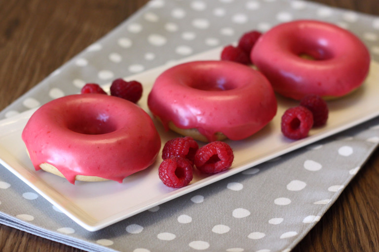 gluten free vegan baked raspberry almond donuts - Sarah Bakes Gluten Free