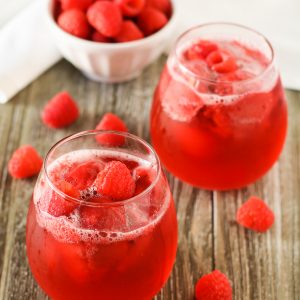raspberry sorbet rosé floats - Sarah Bakes Gluten Free